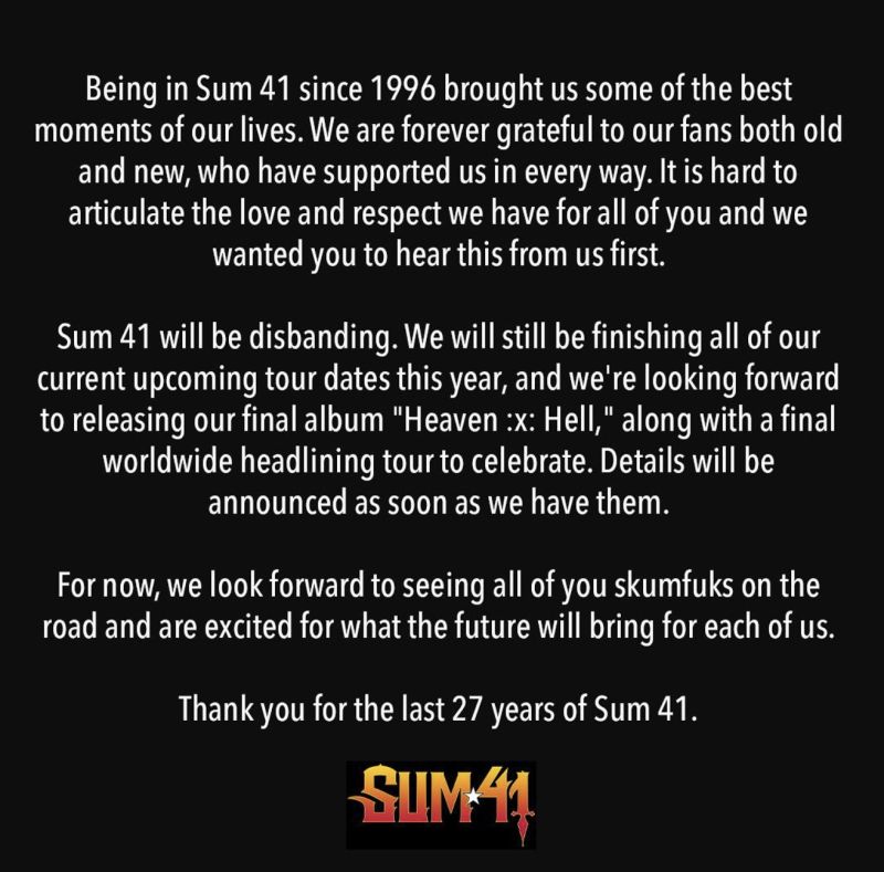 Sum41宣布解散！飆唱27年「天團等級」 粉絲全崩潰：美好的青春 | 娛樂 | NOWnews今日新聞