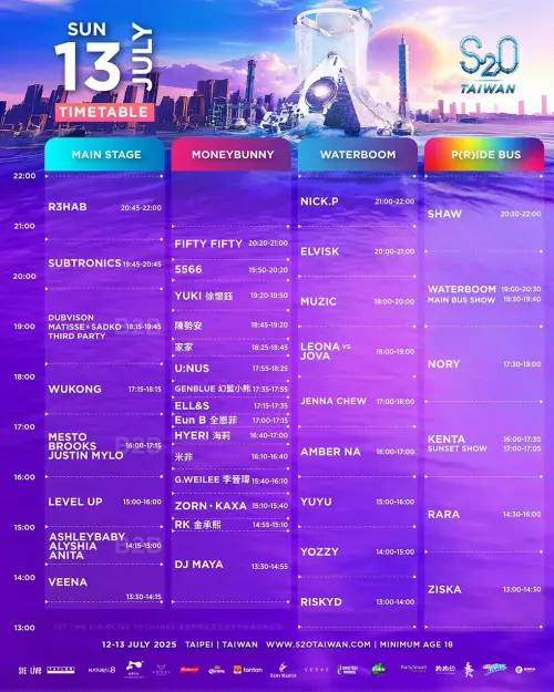 S2O Taiwan 潑水音樂節在大佳河濱公園！卡司、節目表、接駁一覽 | 美食旅遊 | 生活 | NOWnews今日新聞